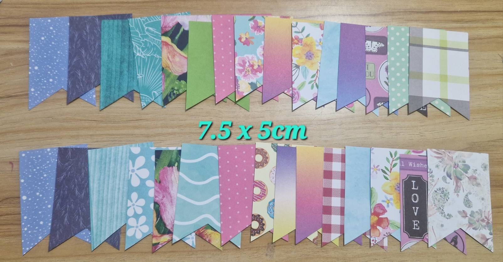 Handmade Flag Toppers/card Toppers/scrapbook White & Patterned/colours ...