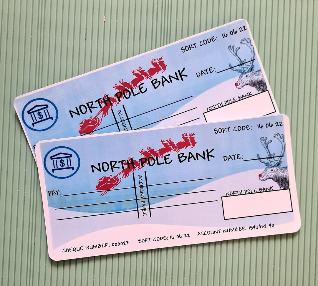 1 X Christmas Theme Fake Cheques From Relations as a Querky - Etsy UK