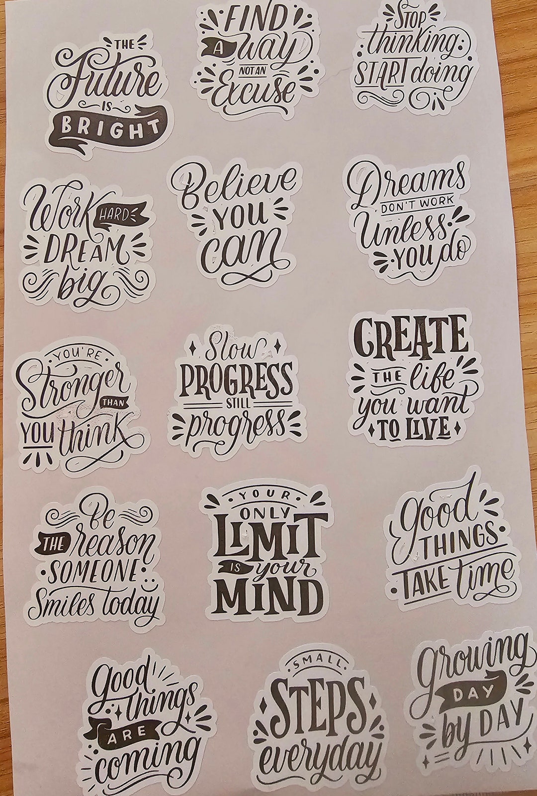 Individual Motivational Stickers Sheet - Etsy