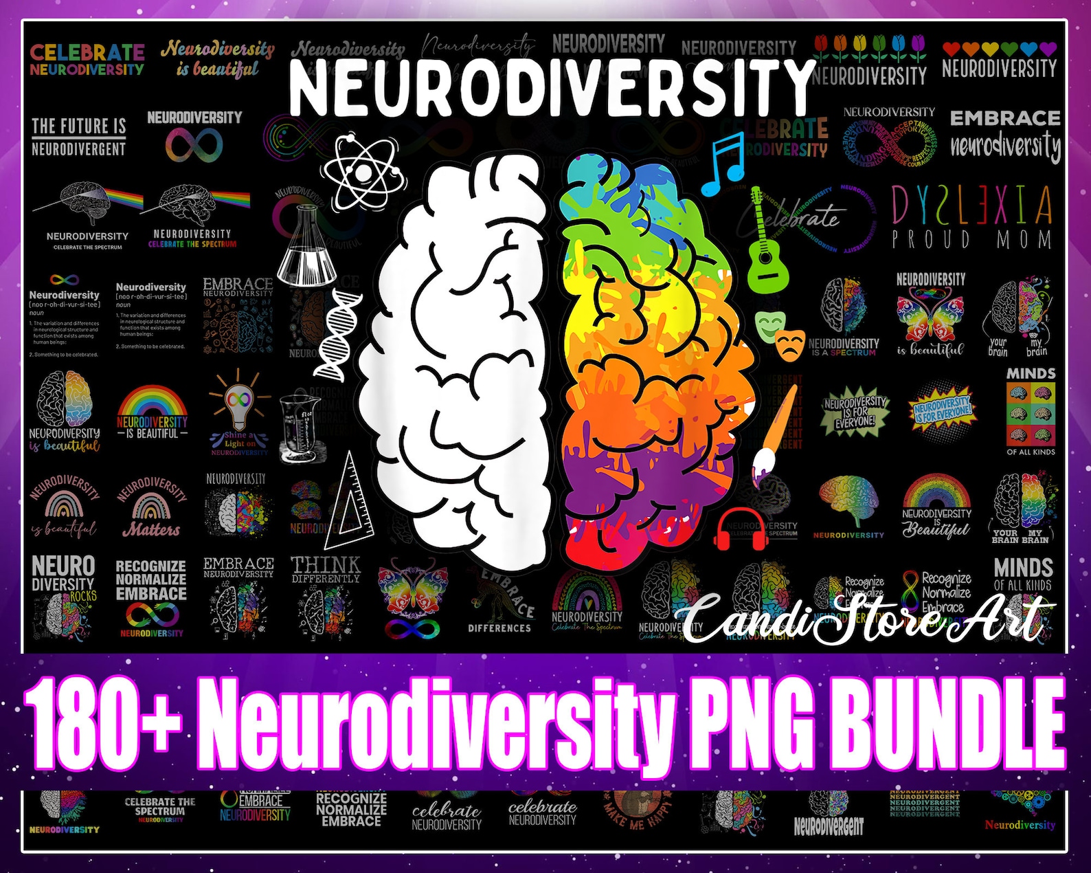180 Neurodiversity PNG Bundle Neurodiversity Is Beautiful | Etsy