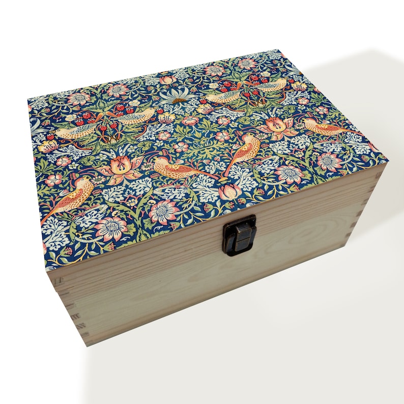 William Morris Strawberry Thief Design Memory Box Keepsake - Etsy UK