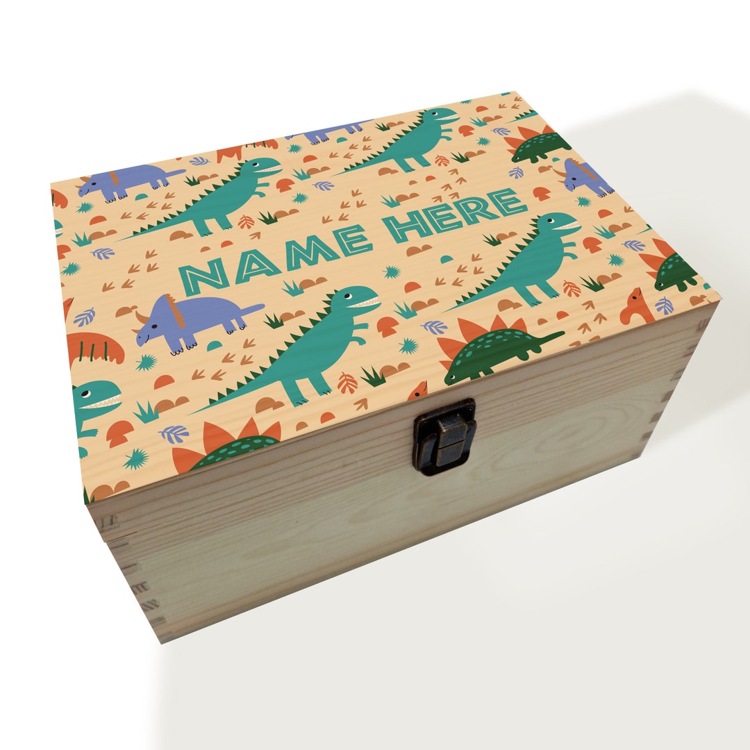 Personalised Dinosaur Memory Box Keepsake Box Wooden Box Jurassic Park ...