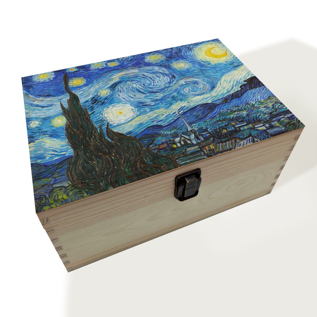 Vincent Van Gogh the Starry Night Design Memory Box Memory Chest ...