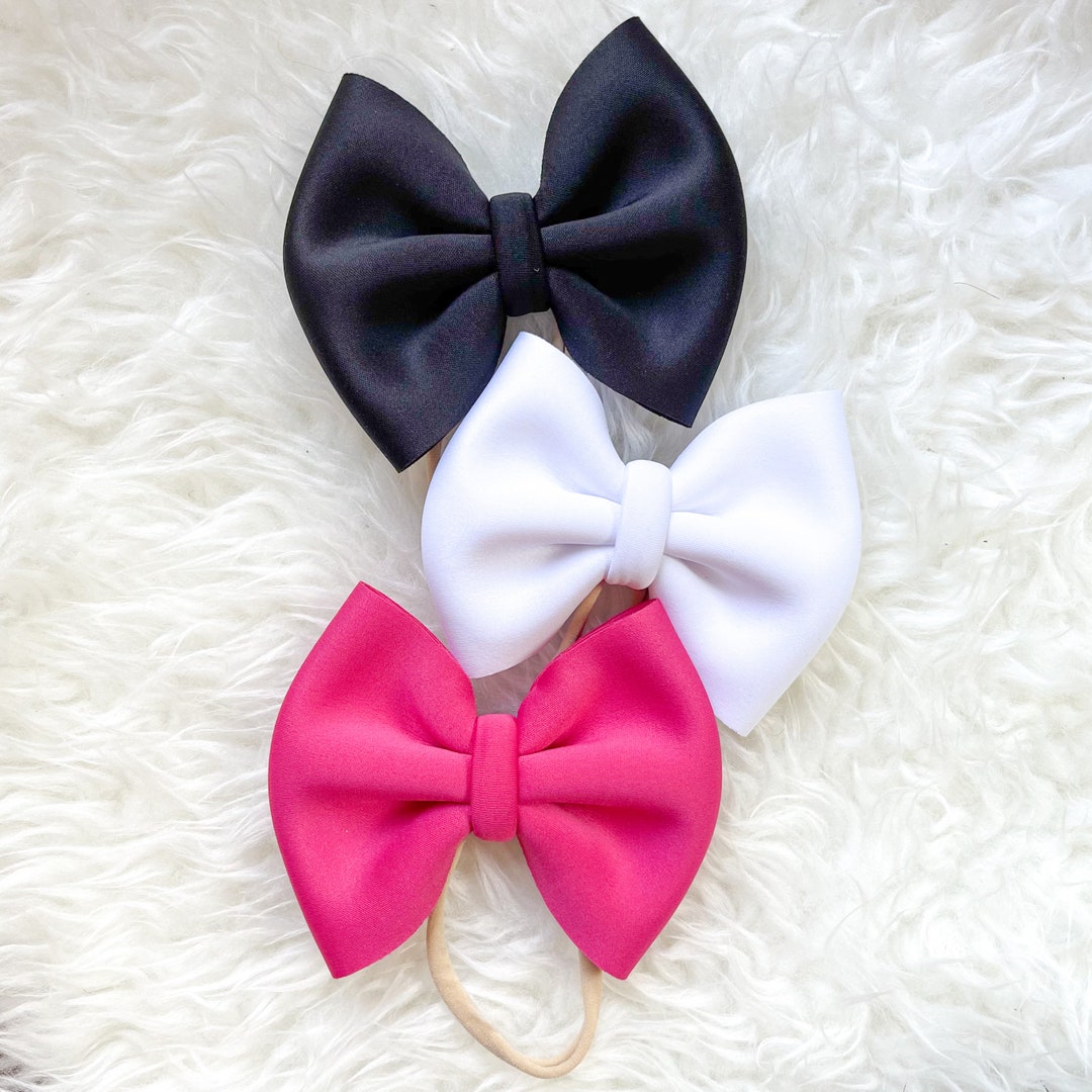 Solid Puffy Bow Three Color Options - Etsy
