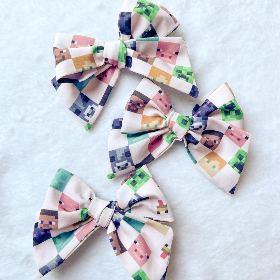 Mine Mobs Print Tied Bow *exclusive* - Etsy
