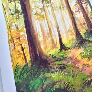 Autumn Forest Gouache Original Painting, Gouache Painting, Landscape ...