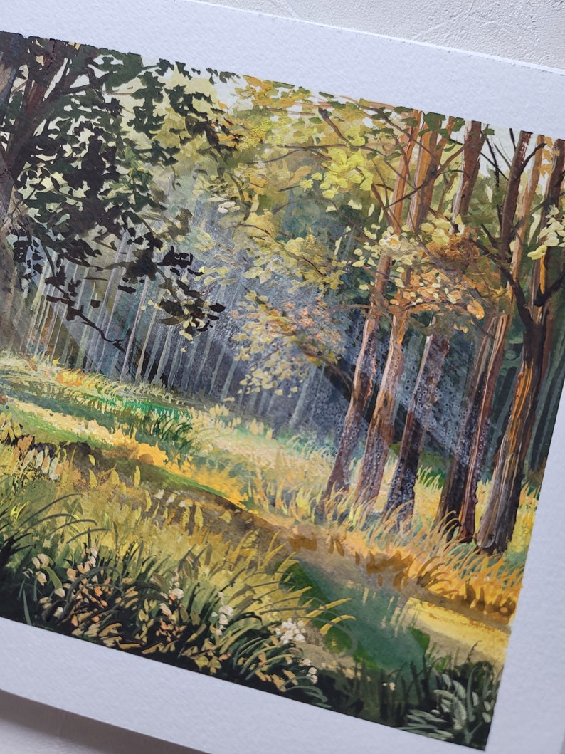 Autumn Forest Gouache Original Painting, Gouache Painting, Landscape ...