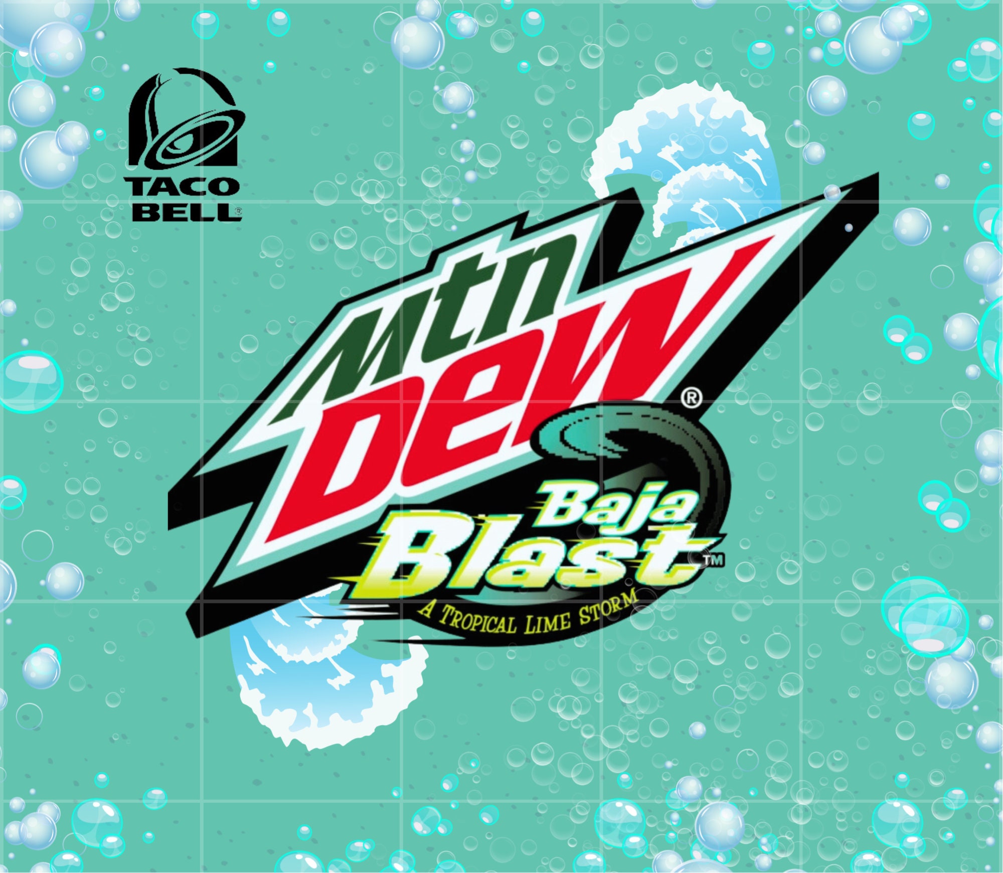 Mountain Dew Baja Blast 20oz Tumbler Wrap With or Without the TB Logo ...