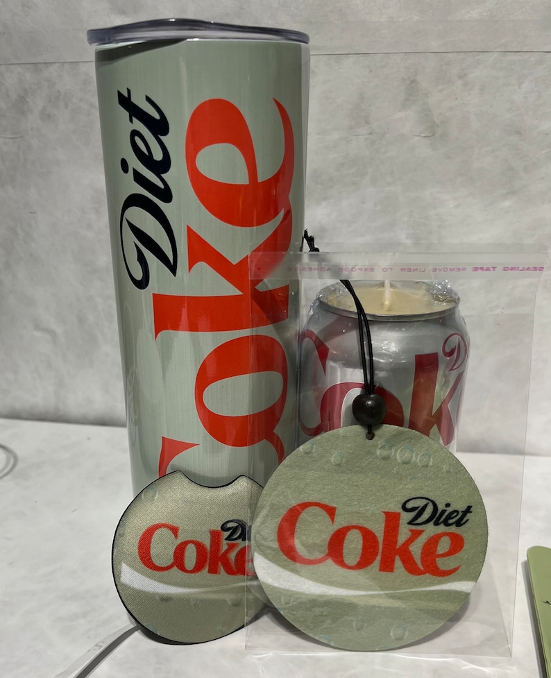 Diet Coke Tumbler, Car Air Freshener and Candle Gift Set - Etsy