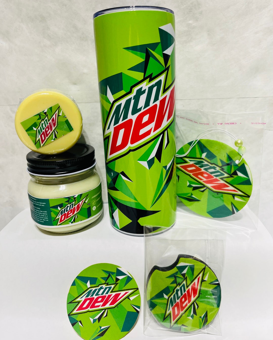 Mountain Dew Themed Gift Set 20 Oz Tumbler | MTN Dew Scented Candle ...
