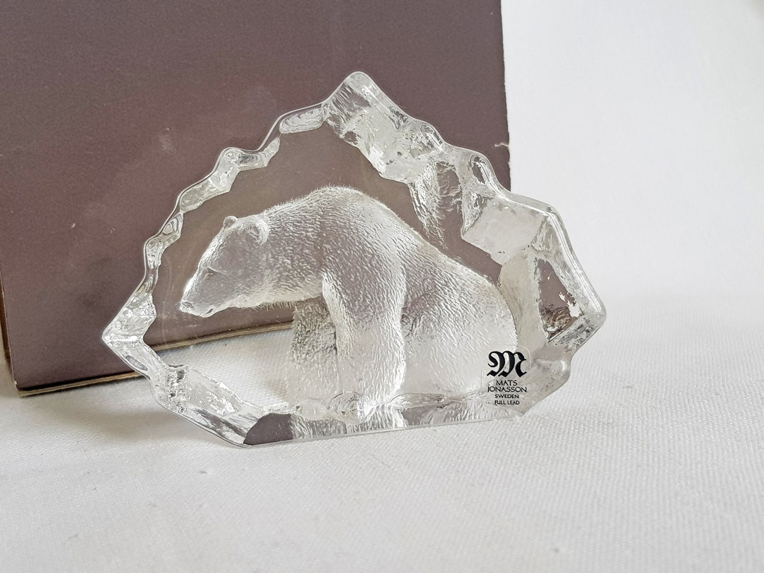 3D Crystal Picture of Polar Bear by Mats Jonasson. Glass Polar Bear ...