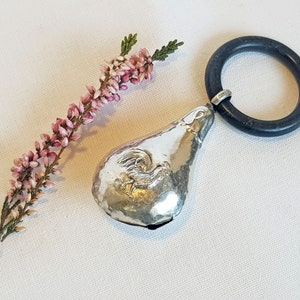 Vintage Baby Rattle. Antique Metal Rattle. Silver Rattle With Rooster ...