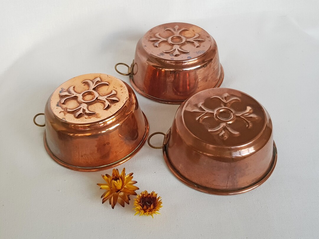 Small Copper Molds, Sweden. Set of 3 Vintage Copper Cake Pan. Cooper ...