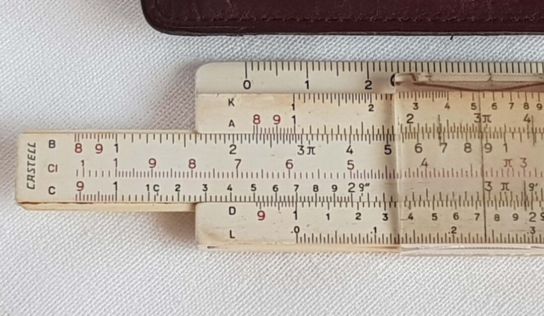 Pocket Slide Rule Faber Castell 67/87 REITZ . Vintage Mini Logarithmic ...