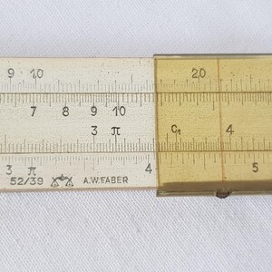 Scale Bar Faber 52 39. Vintage Ruler. Engineering Calculator. Vintage ...
