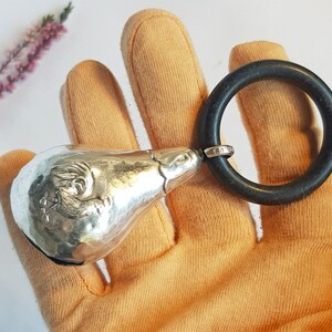 Vintage Baby Rattle. Antique Metal Rattle. Silver Rattle With Rooster ...