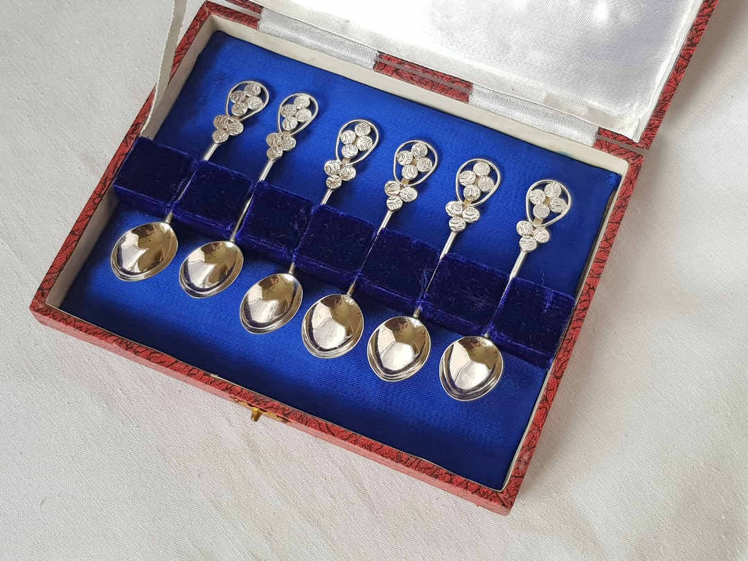 Vintage Small Spoons. Set of 6 Ornate Coffee Spoons. Demitasse Spoons ...