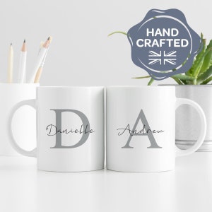Initial Name Matching Mugs Personalised Mugs Dispatched Next Working ...