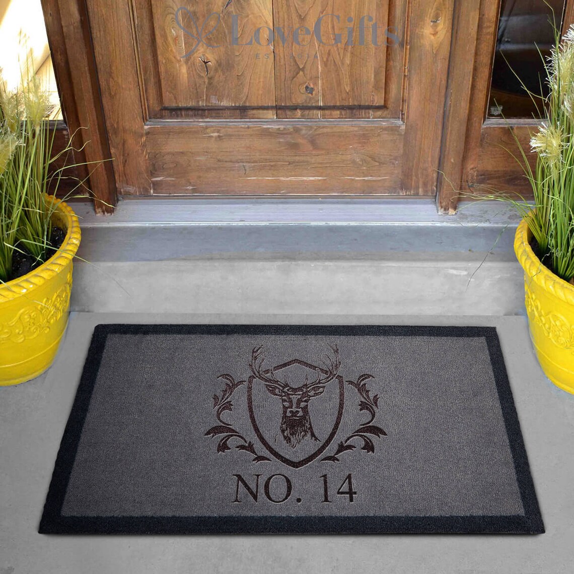 Stag Crest Doormat Personalised Doormat Boutiquegifts - Etsy
