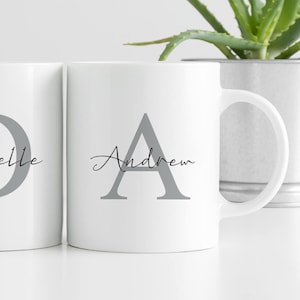 Initial Name Matching Mugs Personalised Mugs Dispatched Next Working ...