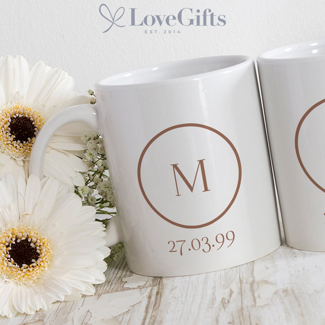 Wedding Ring Matching Mugs Personalised - Etsy UK