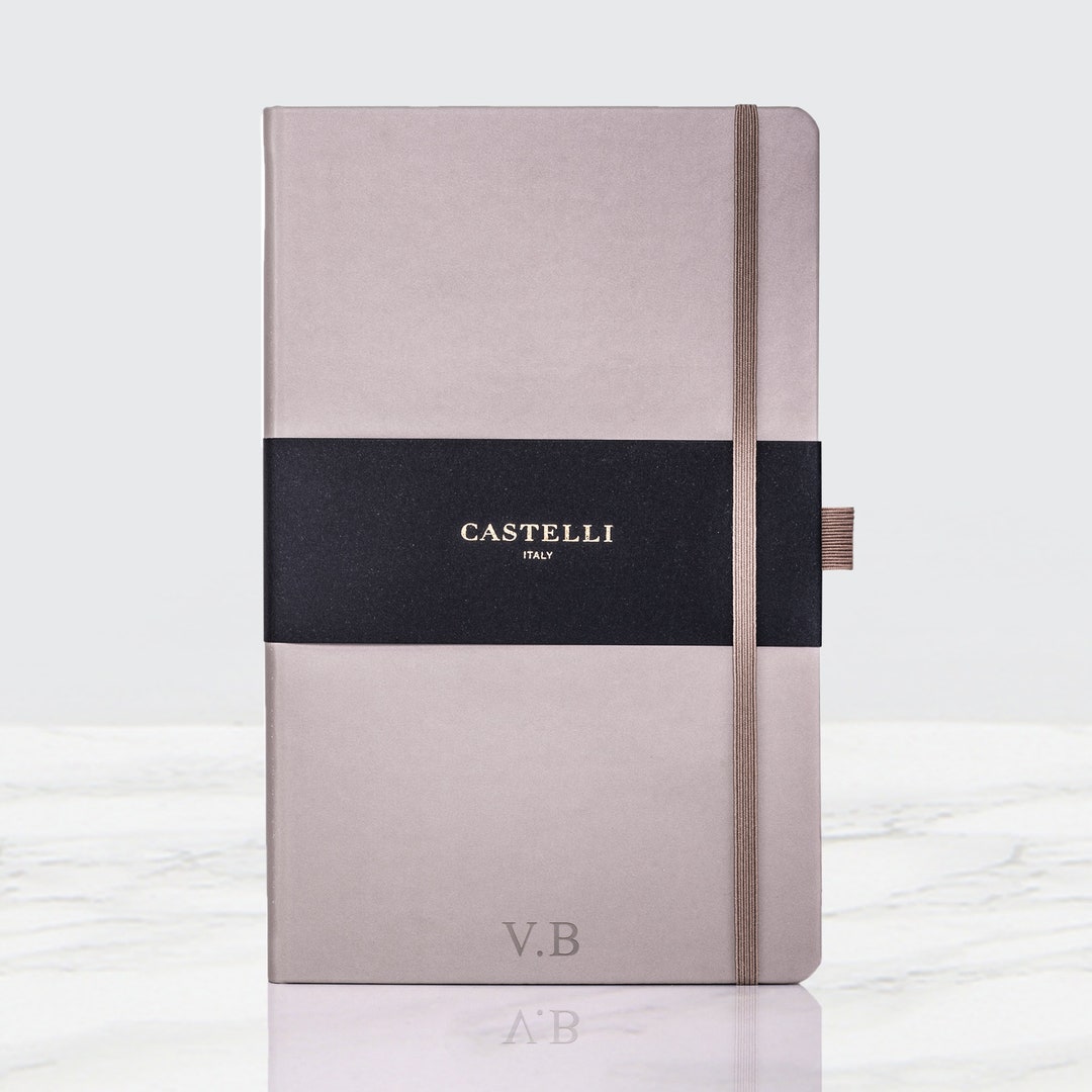 Personalised Taupe Castelli Notebook | Personalised Notebook ...