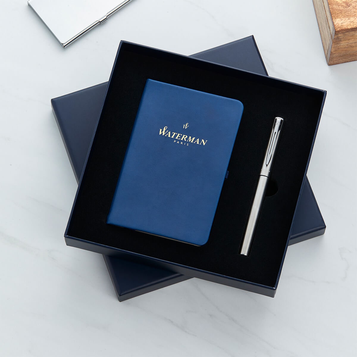 Waterman Notebook & Pen Gift Set | Engraved Waterman Gift Set ...
