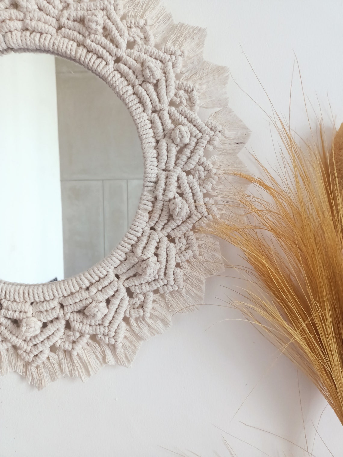 DIY Macrame PDF Pattern Mandala Mirror Round Classic Design Crochet ...