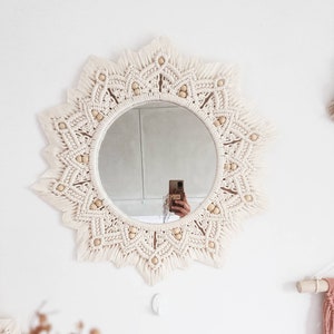 PDF Pattern DIY Tutorial Macrame Mandala Tutorial Mirror Wreath Macramé Round Mirror Crochet - Etsy