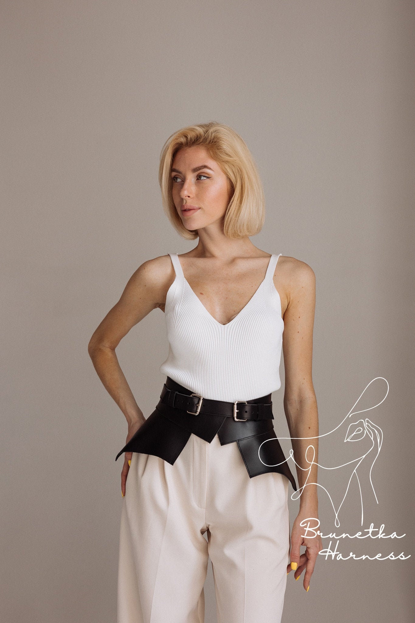 Belt skirtLeather women basqueLeather basque beltBlack | Etsy