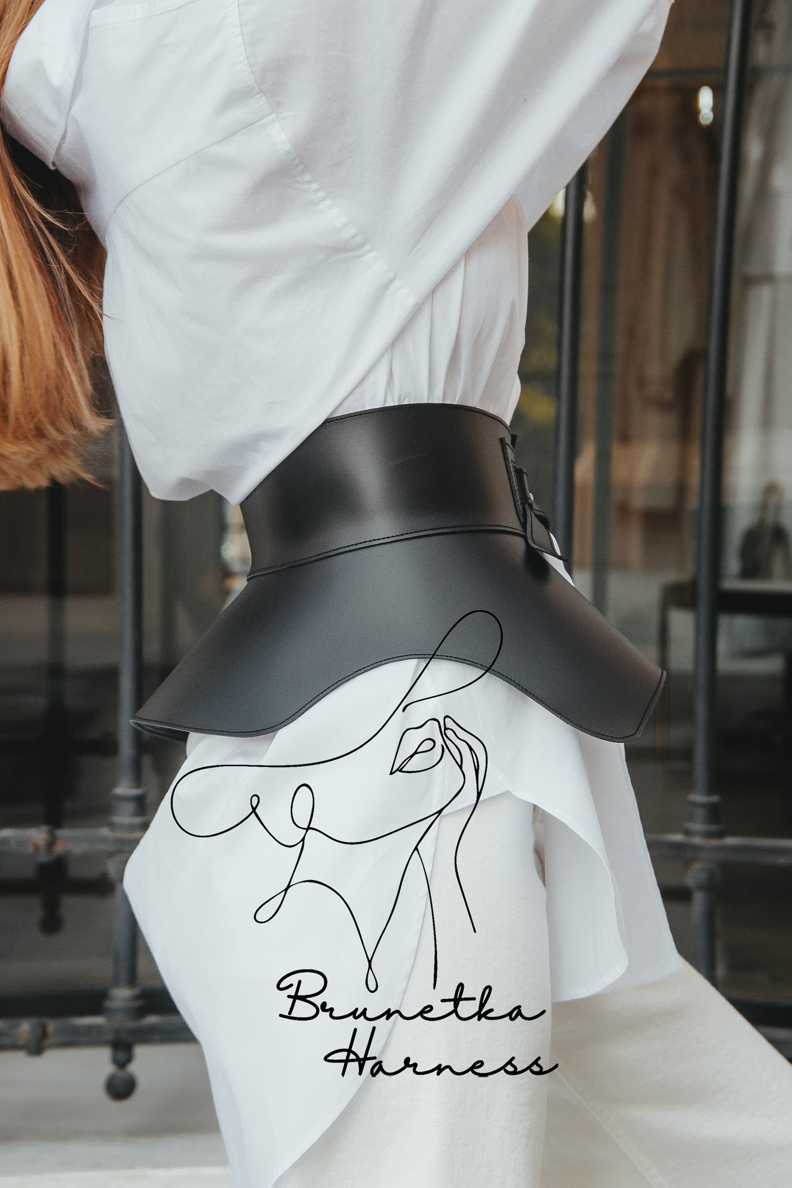 Basque Leather Beltleather Peplum Skirtleather Basquepeplum - Etsy