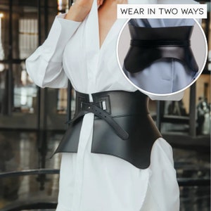 Basque Leather Belt,leather Peplum Skirt,leather Basque,peplum Belt ...