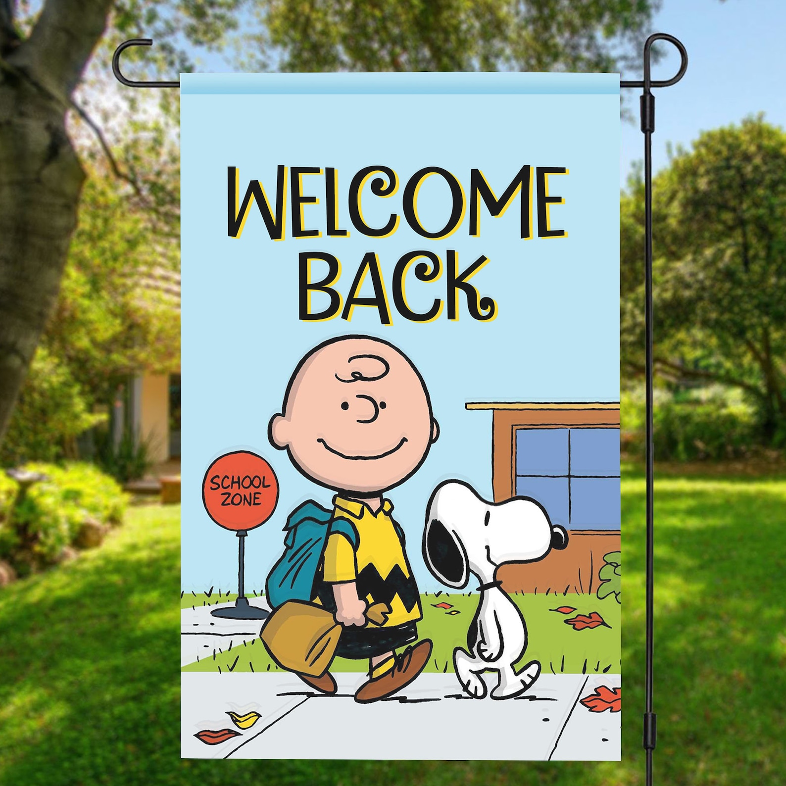 Charlie Brown And Snoopy Welcome Back Flag School Zone Sign | Etsy