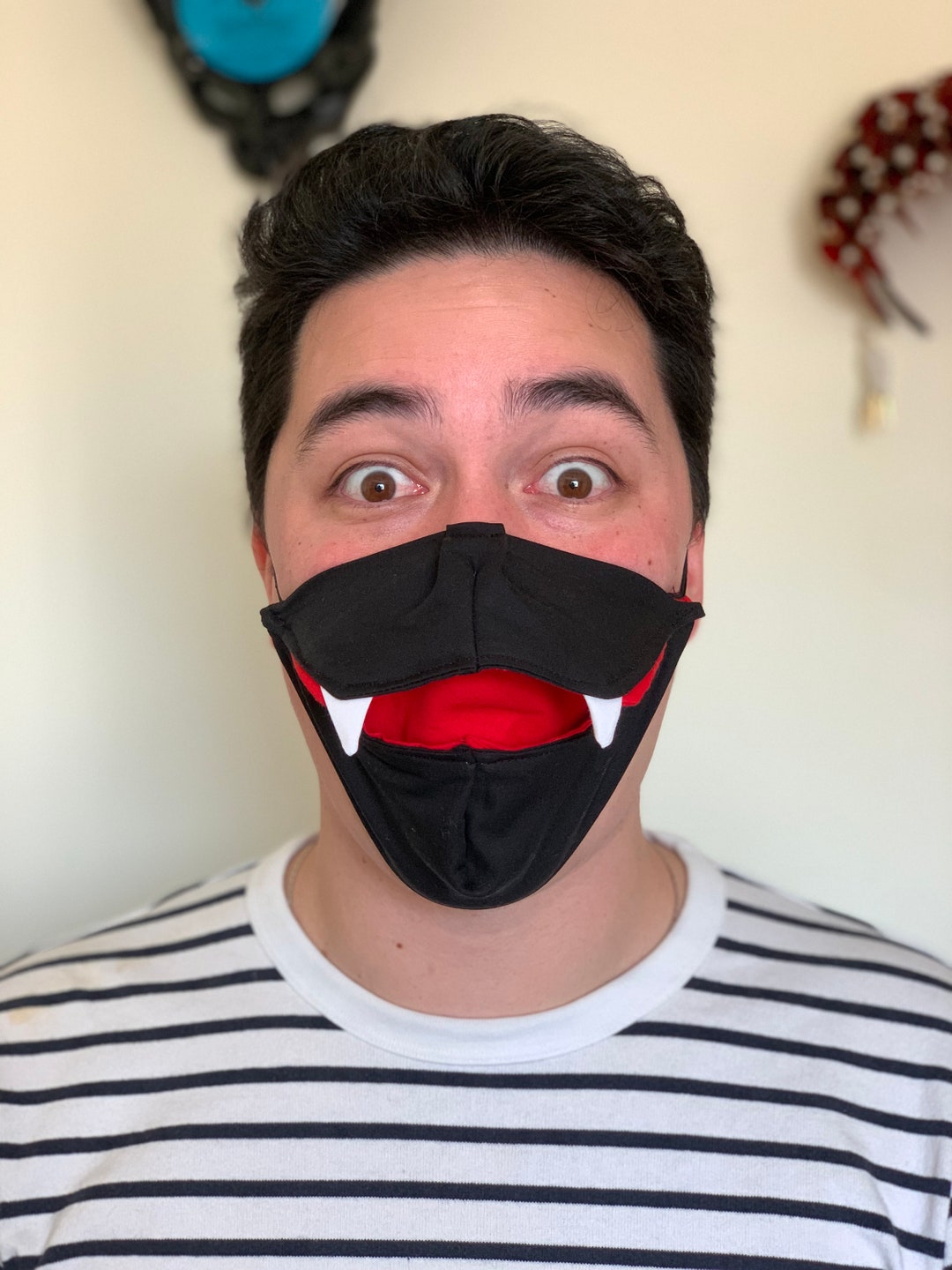 TALKING BAT MASK Black, Hand Made Bat Mask That Talks When You Move ...