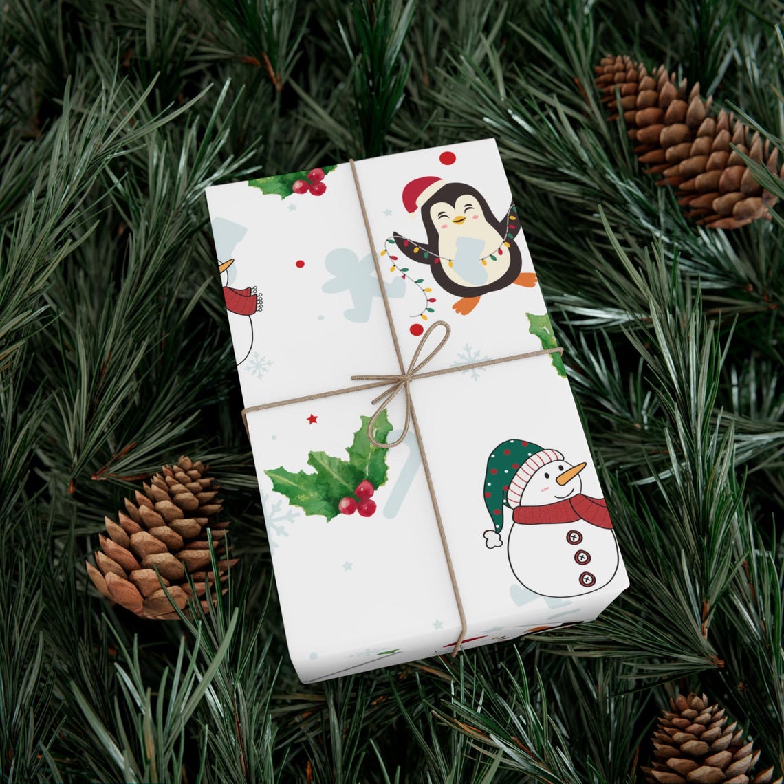 Penguin Christmas Wrapping Paper - Etsy