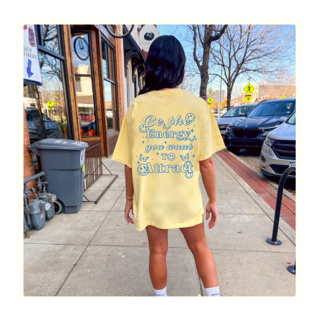 Positive Quote Preppy Shirt Words on Back Oversized Tshirt Summer Tees ...