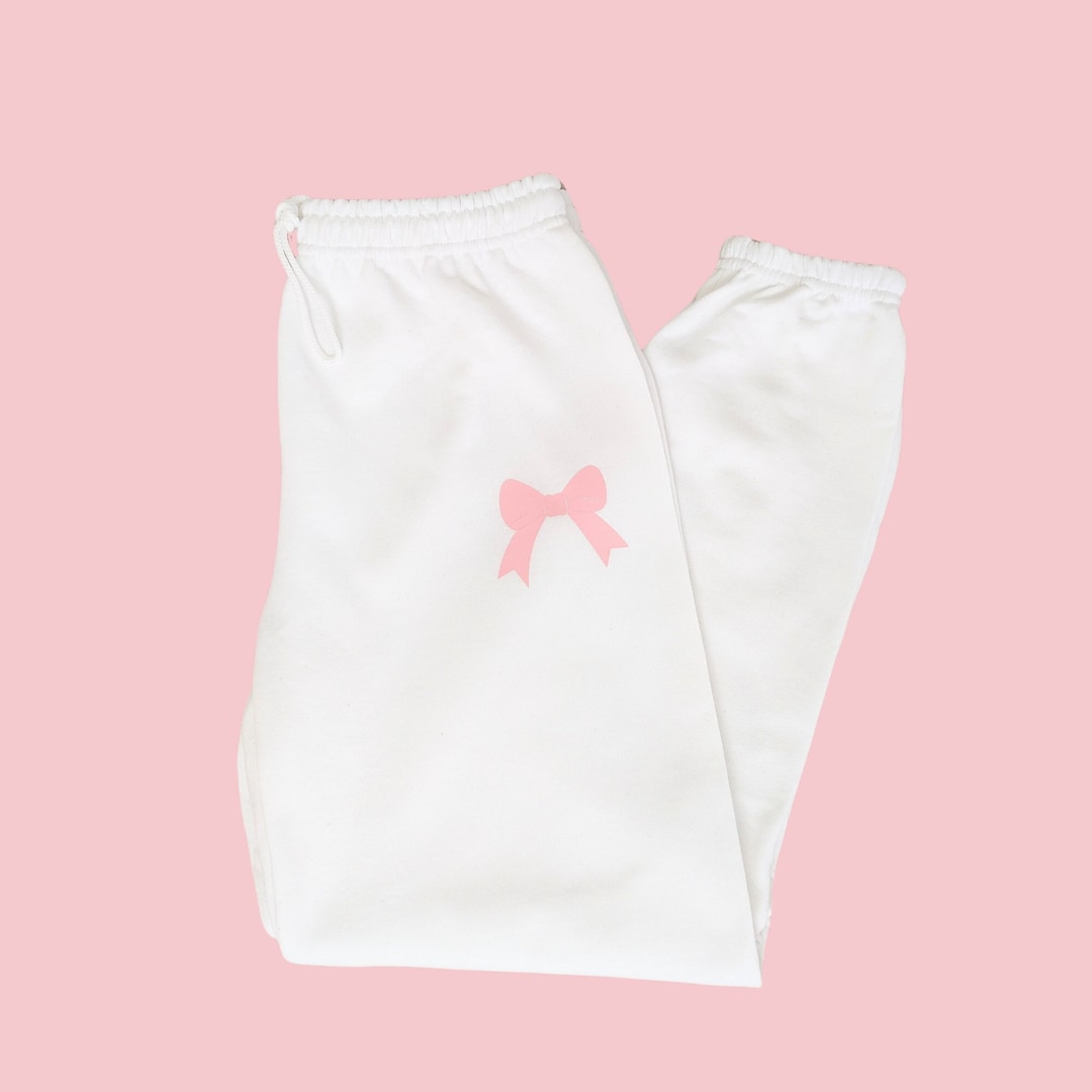 Soft Girl Era Sweatpants Preppy Sweats Coquette Pink Bow Trendy ...
