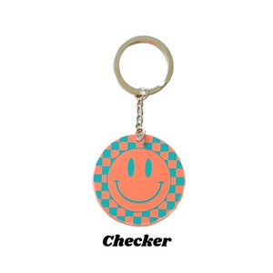 Smile Keychain Trendy Keyring Retro Groovy Flower Power Lightning ...