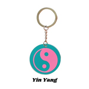 Smile Keychain Trendy Keyring Retro Groovy Flower Power Lightning ...