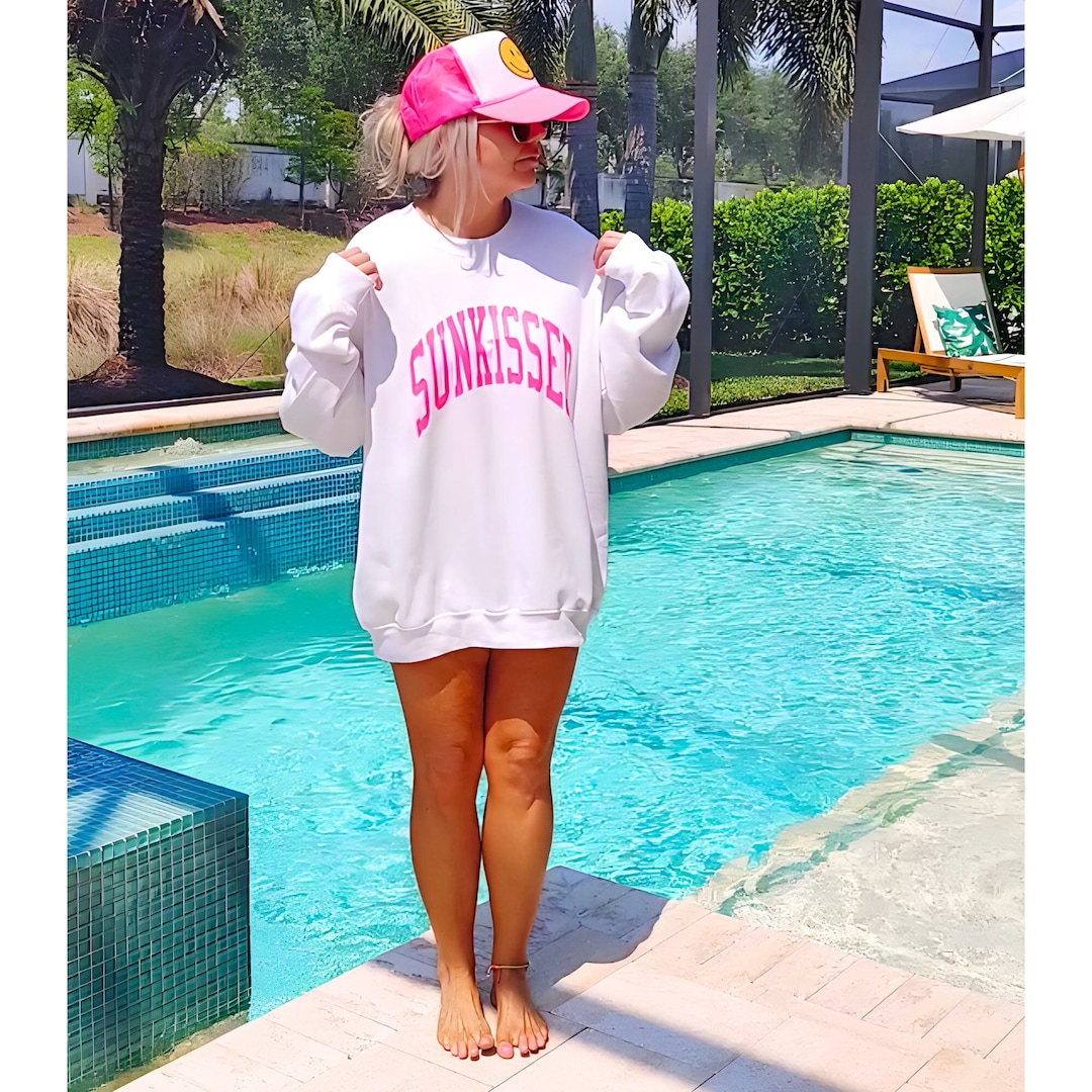 Sunkissed Beach Colorful Sweatshirt Summer Oversized Crewneck Preppy ...