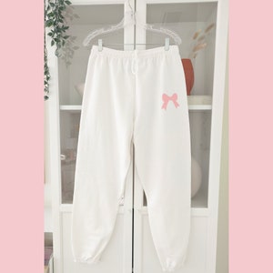 Pink Bow Sweatpants, Soft Girl Era Loungewear, Preppy Girly Outfit ...