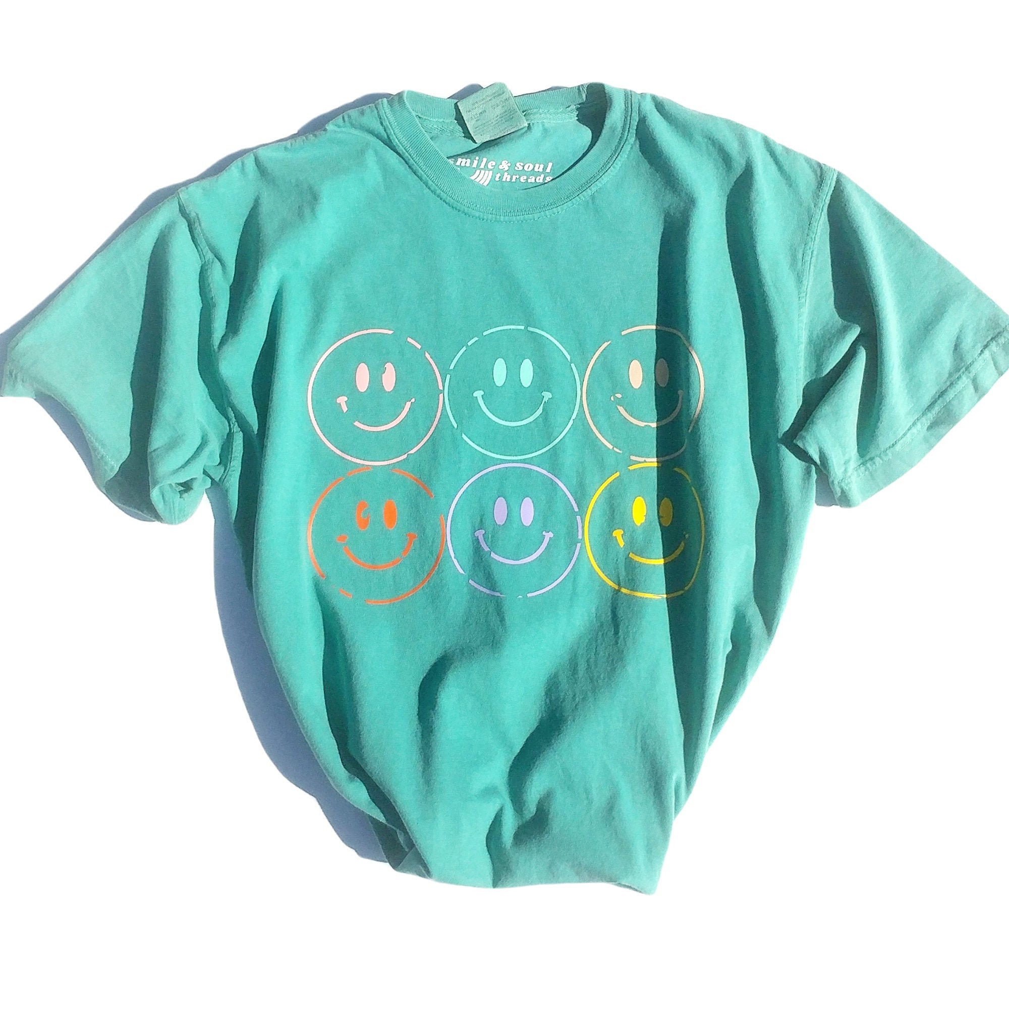 Smiling Face Vintage Shirts Women Happy Face Tshirt Smile Tee - Etsy