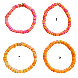 Colorful Preppy Bracelets Heishi Bracelet Summer Bracelets Gifts for Her Bright Clay Bracelets ...