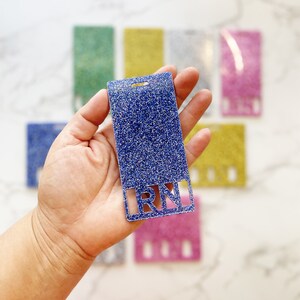 Nurse Badge Card With Acrylic Glitter, RN Gift for Registered Nurse ...