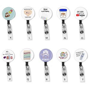 Badge Reels Set | Choose Any 3 Combo | Funny Badges Nurse Badge Reels ...