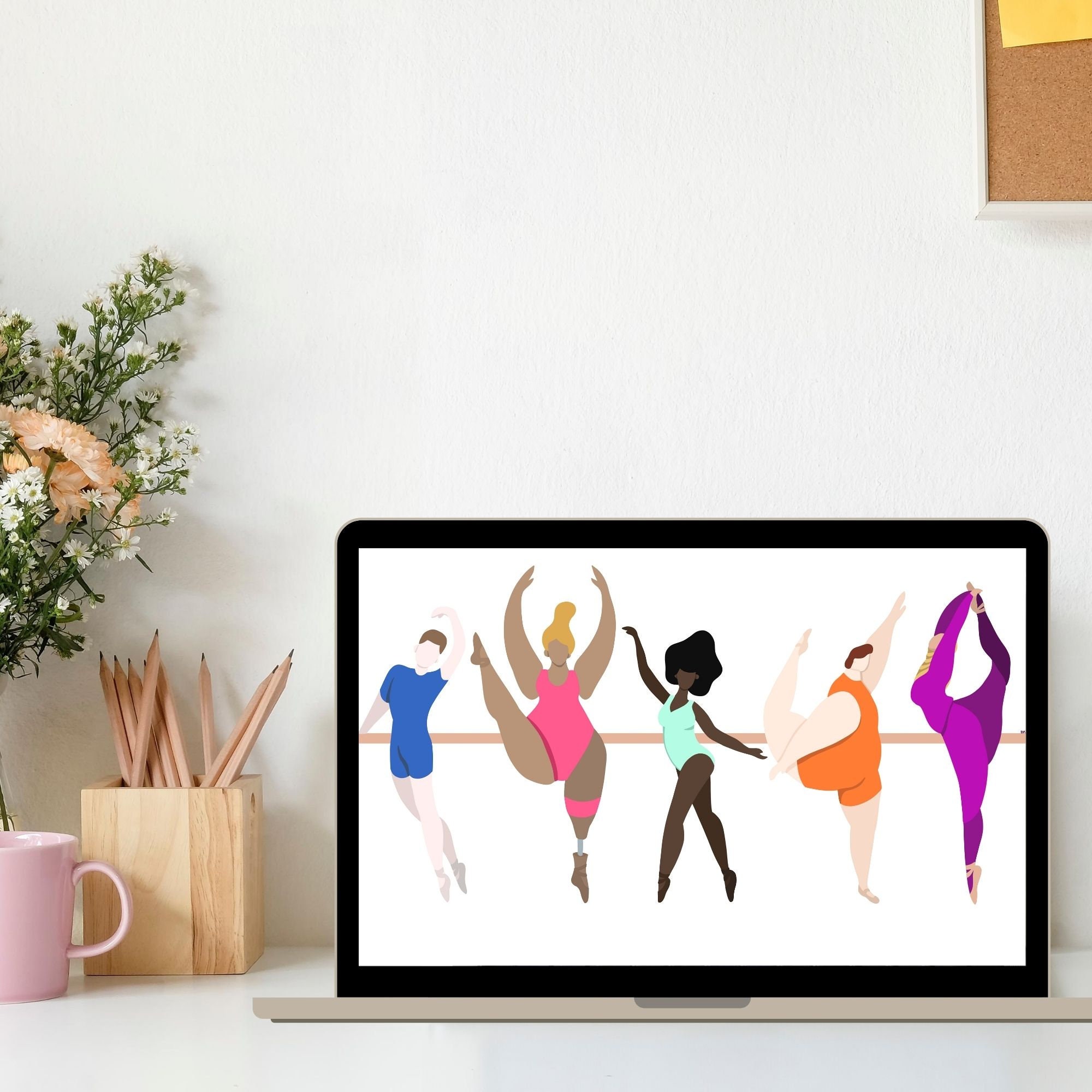Ballet Body Confidence Art, Ballet Dancers Illustration, Ballet Body ...