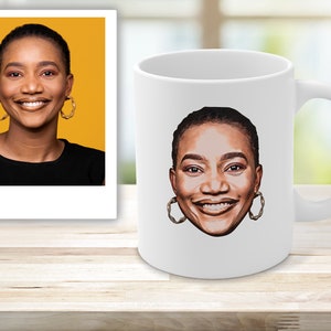 Custom Face Photo Mug: Personalized Ceramic Coffee Cup, Birthday Gift ...