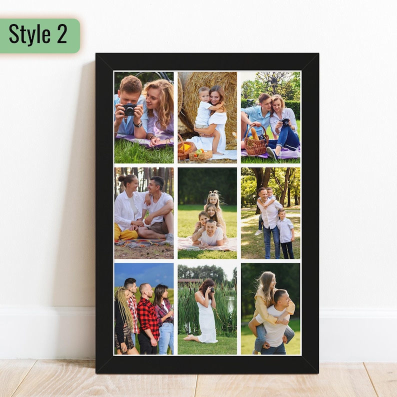 Custom Family Photo Collage Wall Art, Personalized Framed Poster ...