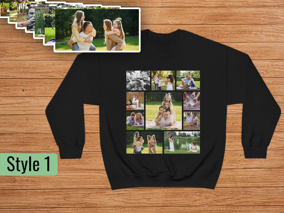 Custom Sweatshirt, Photo Collage Sweatshirt, Unisex Custom Crewneck ...