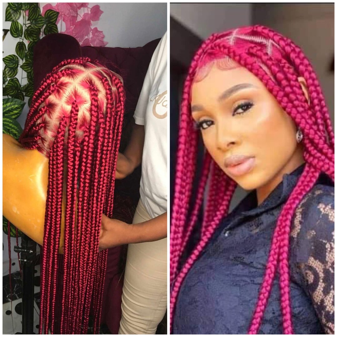 Jumbo Knotless Braids, Big Box Braids, Wigs for Black Women Full Lace ...